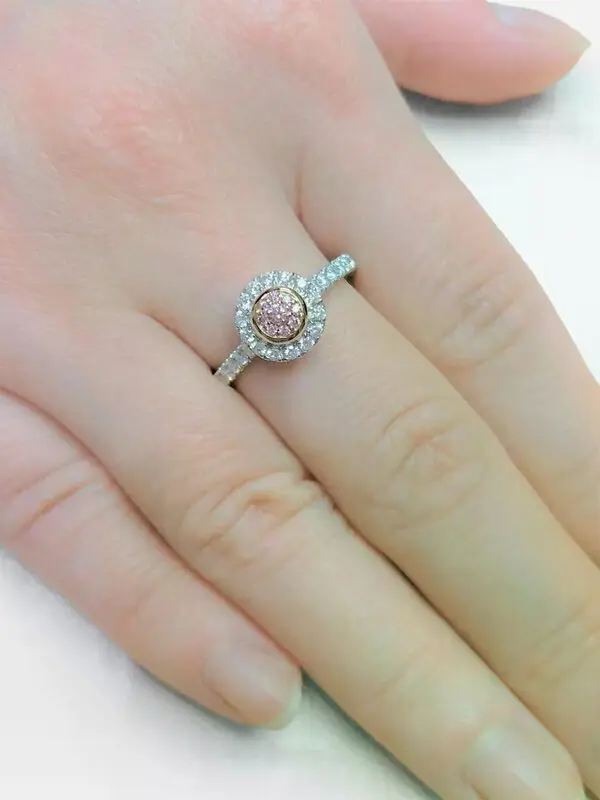 HYT JEWELRY 18k Rose Gold And Platinum Half-pavé Diamond Ring