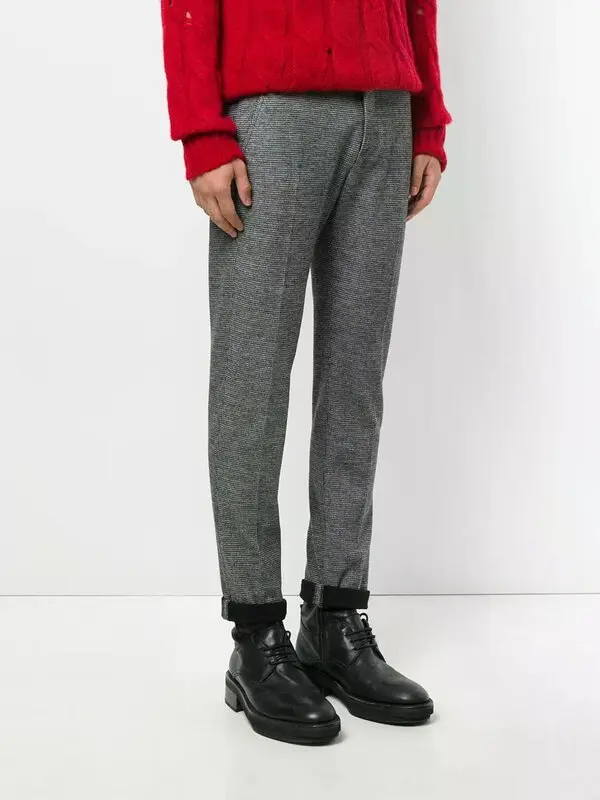 DONDUP Houndstooth-pattern Chinos - Black