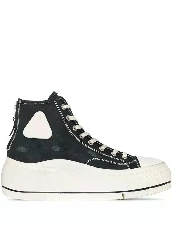 R13 High Top Flatform Sneakers With Zip Detail