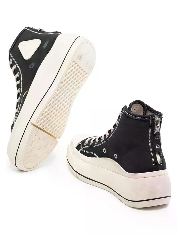 R13 High Top Flatform Sneakers With Zip Detail