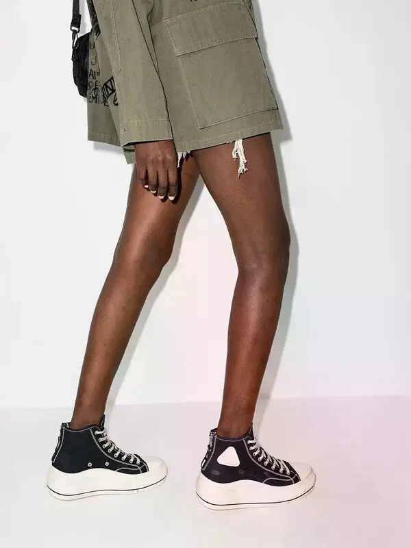 R13 High Top Flatform Sneakers With Zip Detail