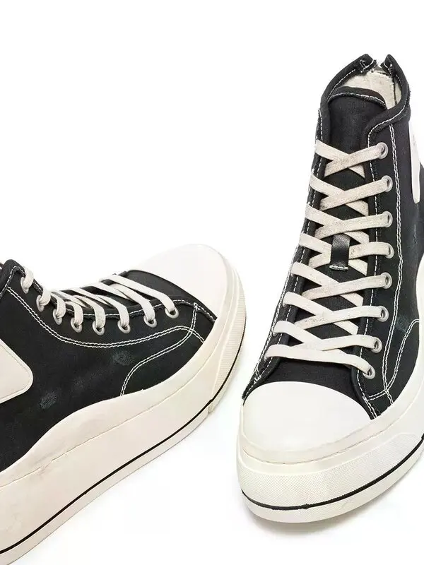 R13 High Top Flatform Sneakers With Zip Detail
