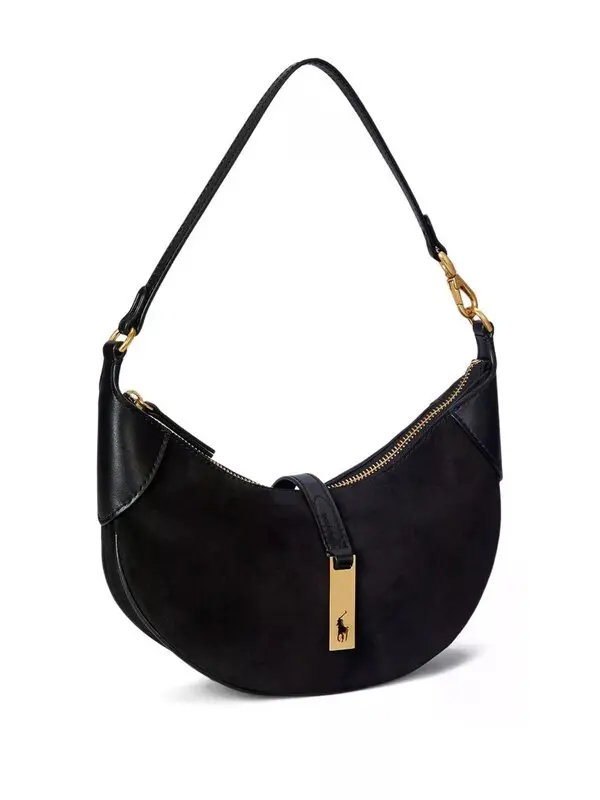 Polo Ralph Lauren Suede Shoulder Bag - Black
