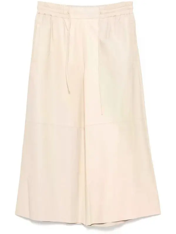 YVES SALOMON Leather Trousers - Neutrals