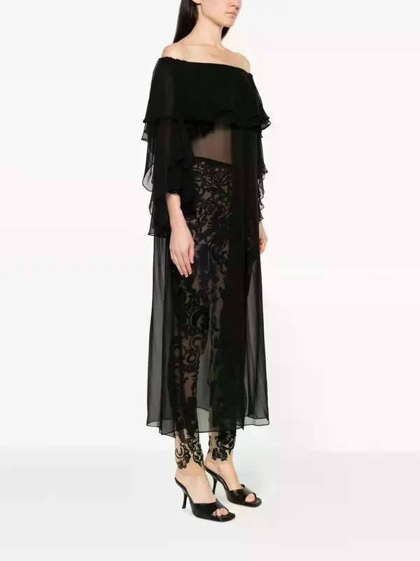 GEMY MAALOUF Bardot Neckline Sheer Long Top