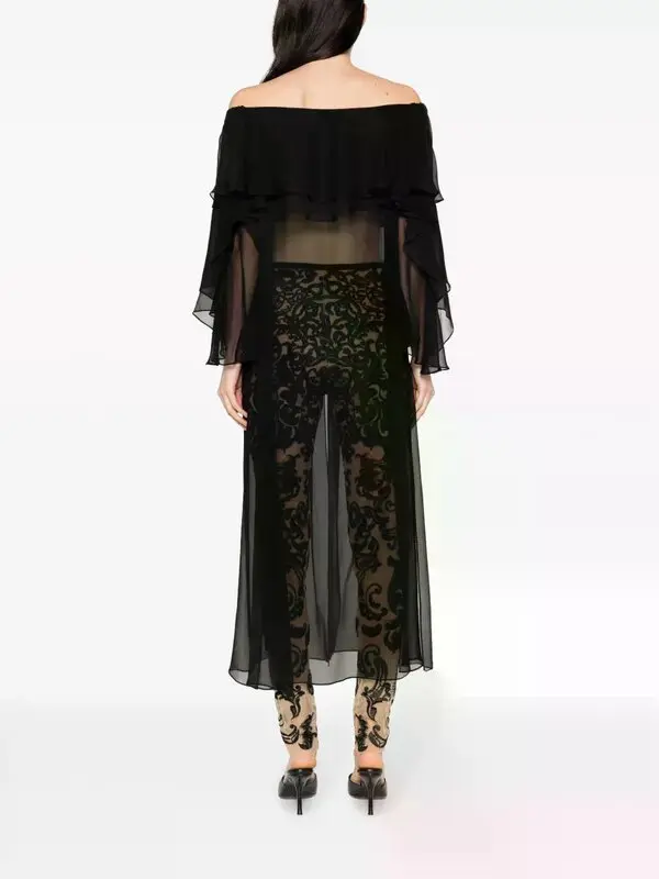 GEMY MAALOUF Bardot Neckline Sheer Long Top