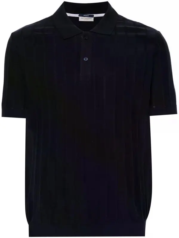 Paul & Shark Ribbed Fine-knit Polo Shirt