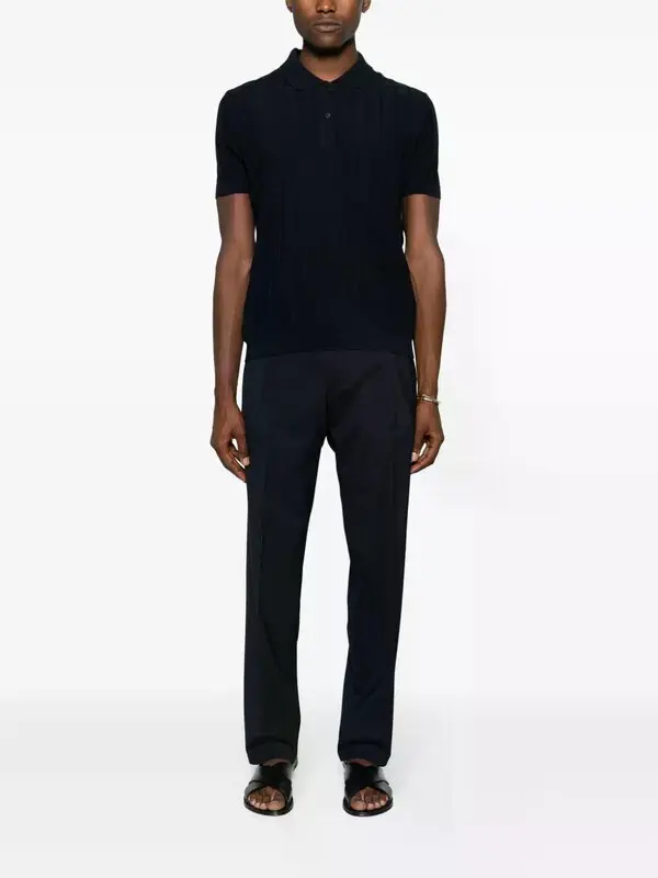 Paul & Shark Ribbed Fine-knit Polo Shirt