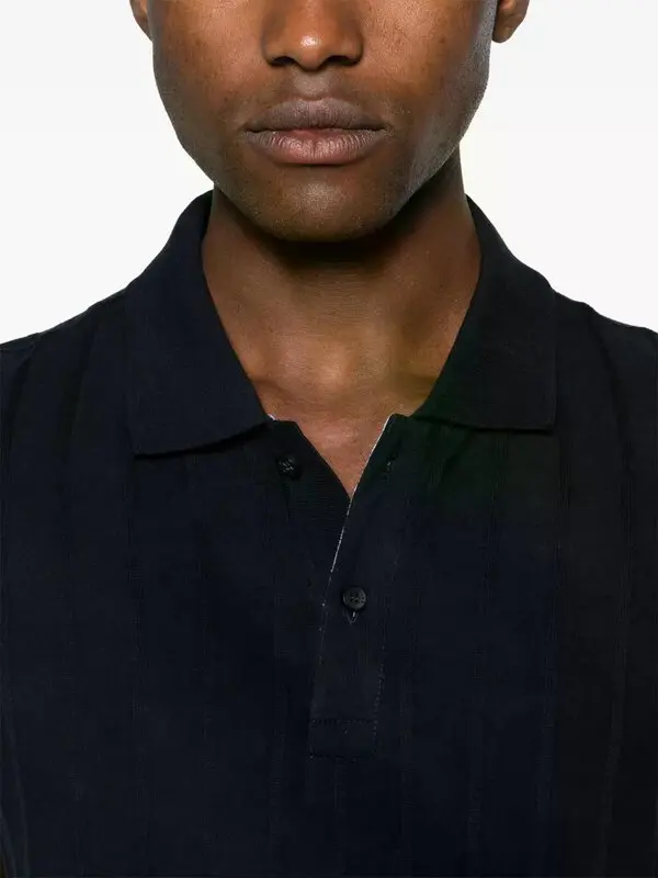Paul & Shark Ribbed Fine-knit Polo Shirt