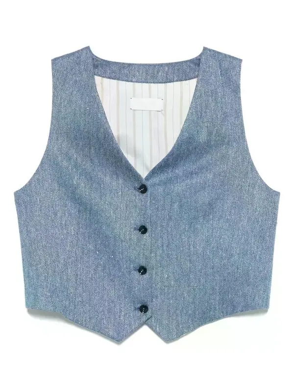 CIRCOLO 1901 Denim V-neck Waistcoat