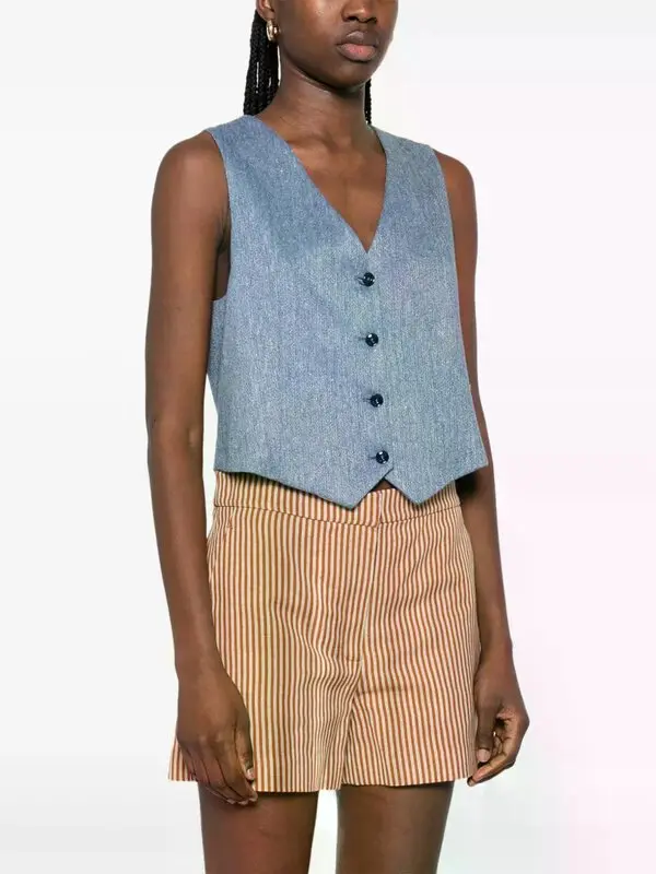 CIRCOLO 1901 Denim V-neck Waistcoat