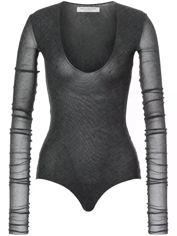 Philosophy Di Lorenzo Serafini U-neck Long-sleeve Bodysuit