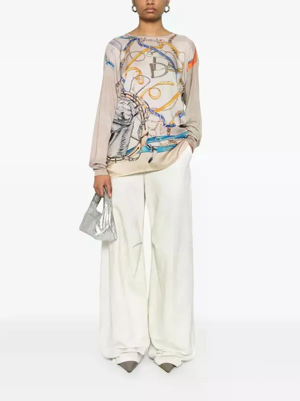 Avant Toi Graphic Print Knitted Top