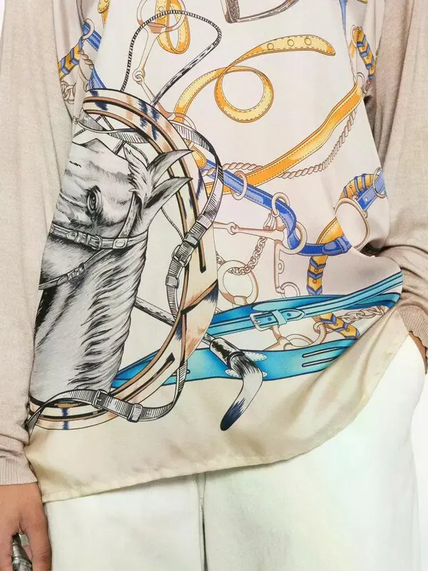Avant Toi Graphic Print Knitted Top