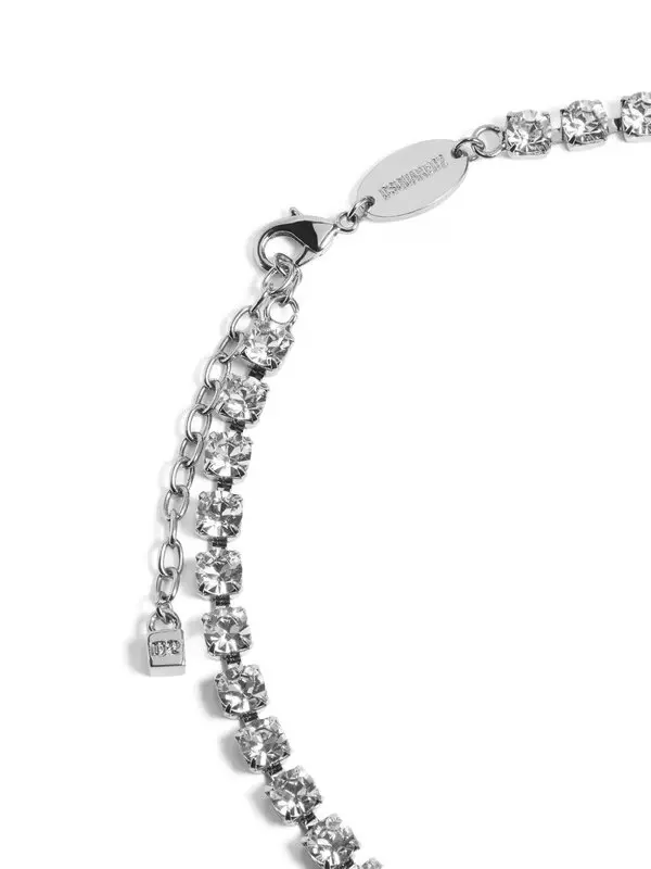 Dsquared2 Rhinestone Logo Badge Necklace