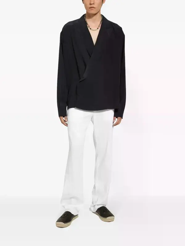 Dolce & Gabbana Wrap Silk Shirt - Black