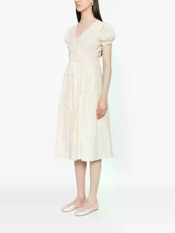 B+AB Pleated Tiered Midi Dress