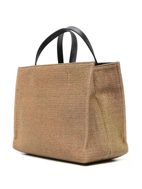 FERRAGAMO Logo-embroidered Raffia-effect Tote Bag