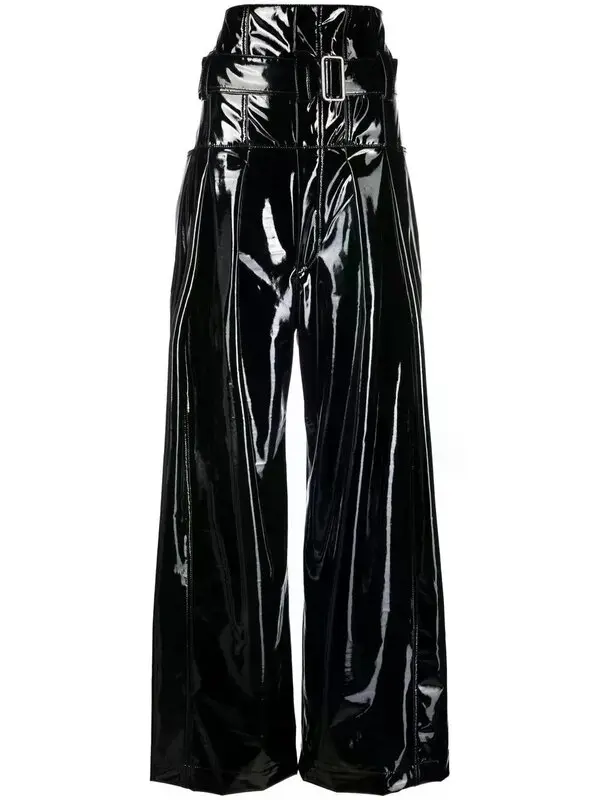 Philosophy Di Lorenzo Serafini High-shine Belted Wide-leg Trousers