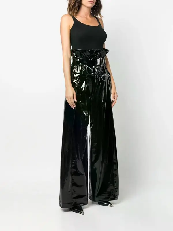 Philosophy Di Lorenzo Serafini High-shine Belted Wide-leg Trousers
