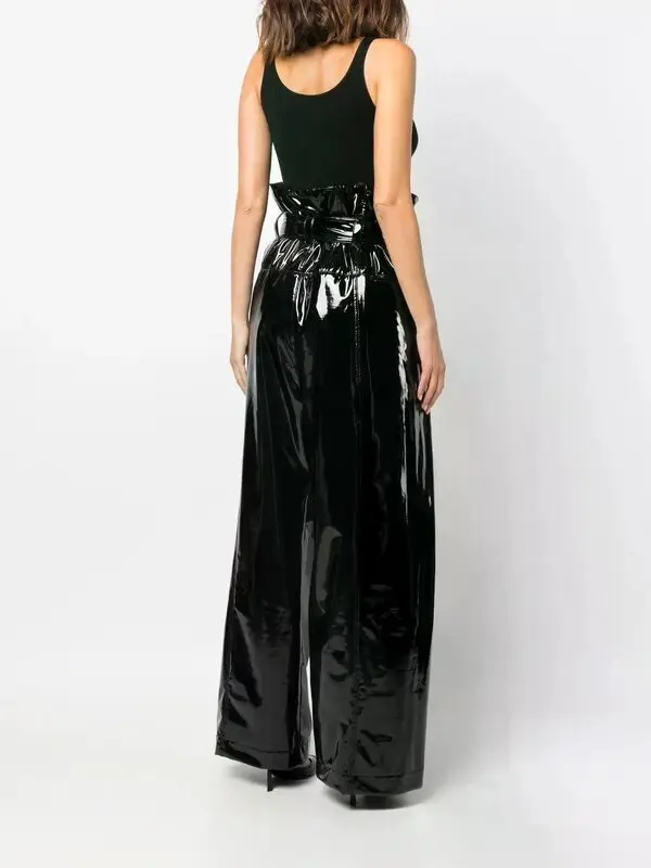Philosophy Di Lorenzo Serafini High-shine Belted Wide-leg Trousers