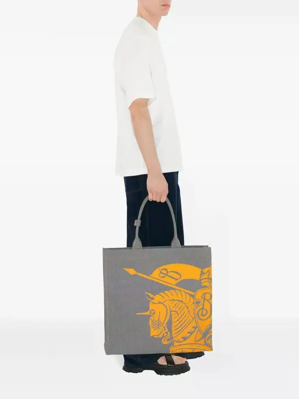 Burberry Ekd Canvas Tote Pag - Grey