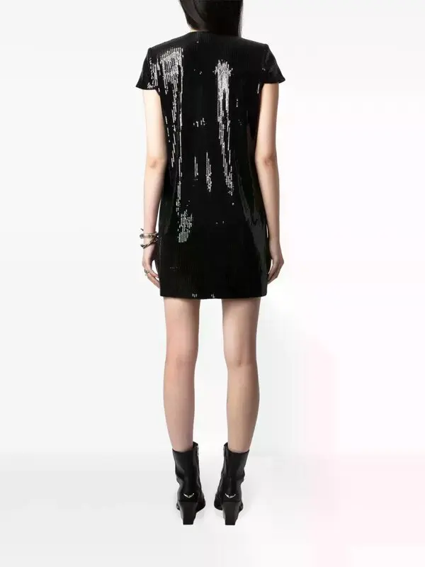 Zadig&Voltaire Rashu" Sequin Embellished V-neck Mini Dress