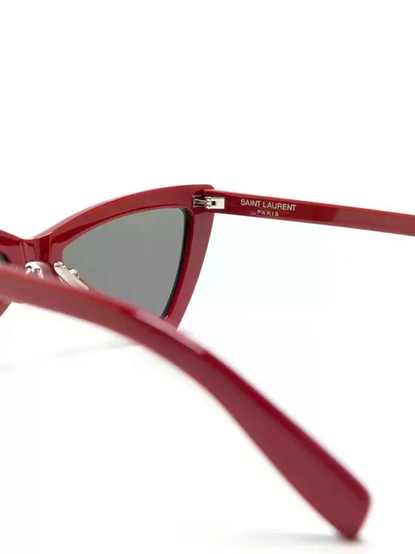 Saint Laurent Geometric Frame Sunglasses - Red
