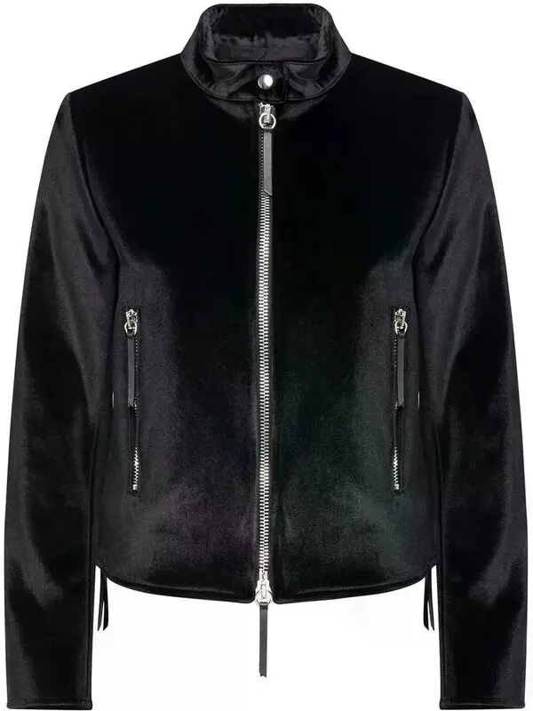 GIUSEPPE ZANOTTI Ofelia High Neck Zip-up Jacket - Black