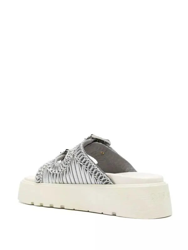 Casadei Platform Slides With Logo-engraved Buckles