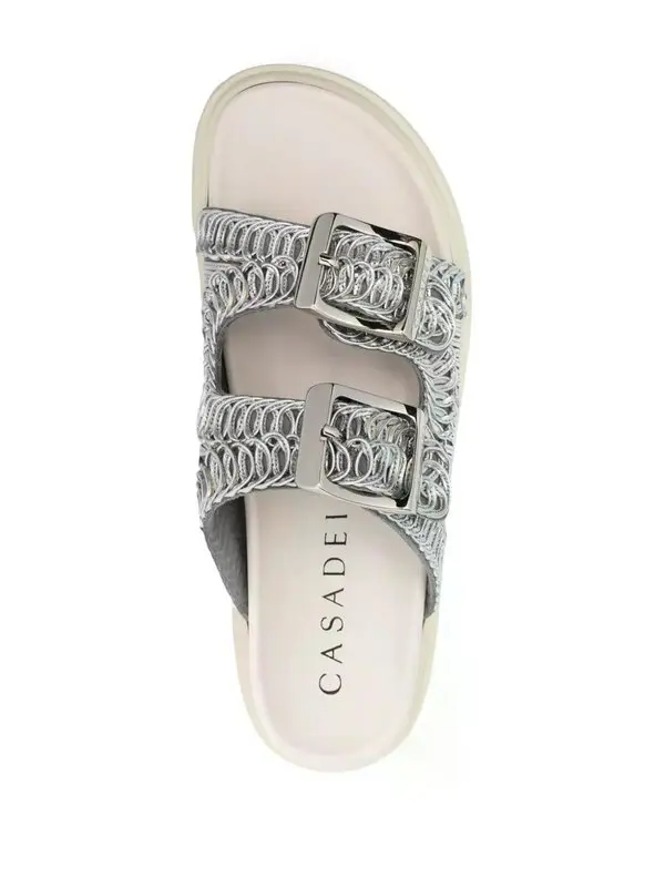 Casadei Platform Slides With Logo-engraved Buckles