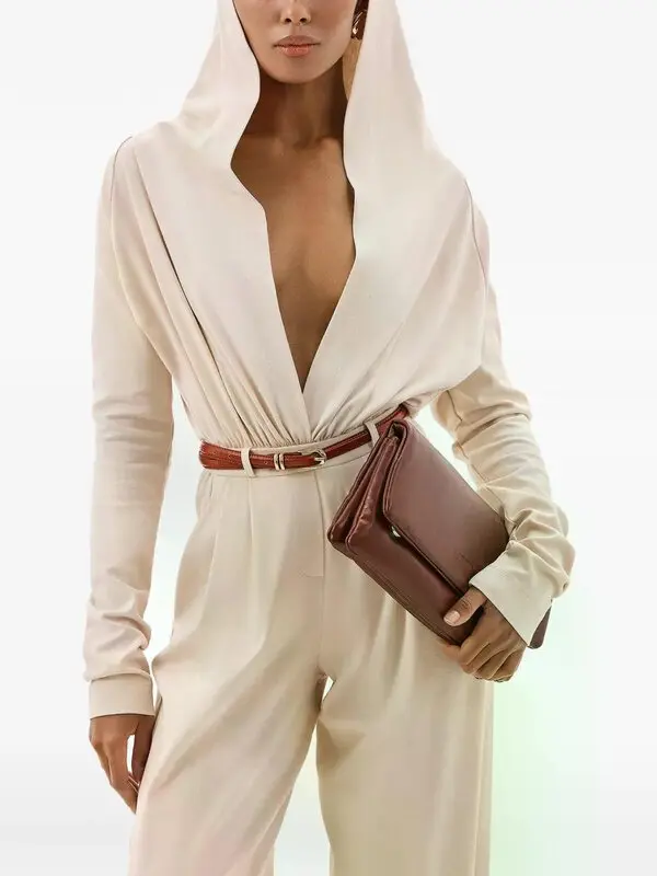 ANNAFOXY Draped Hooded Jumpsuit