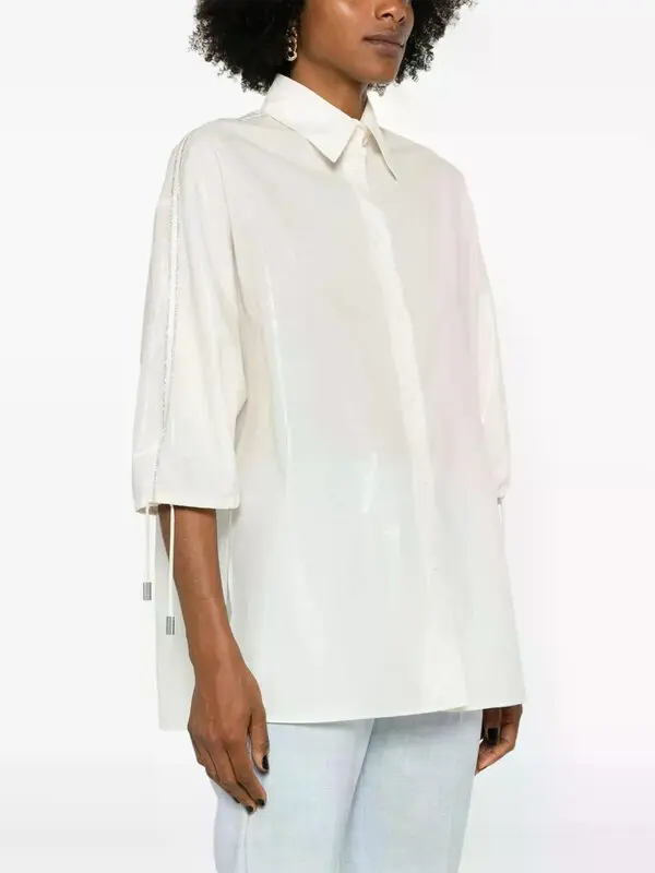 Peserico Beaded Trim Taffeta Shirt