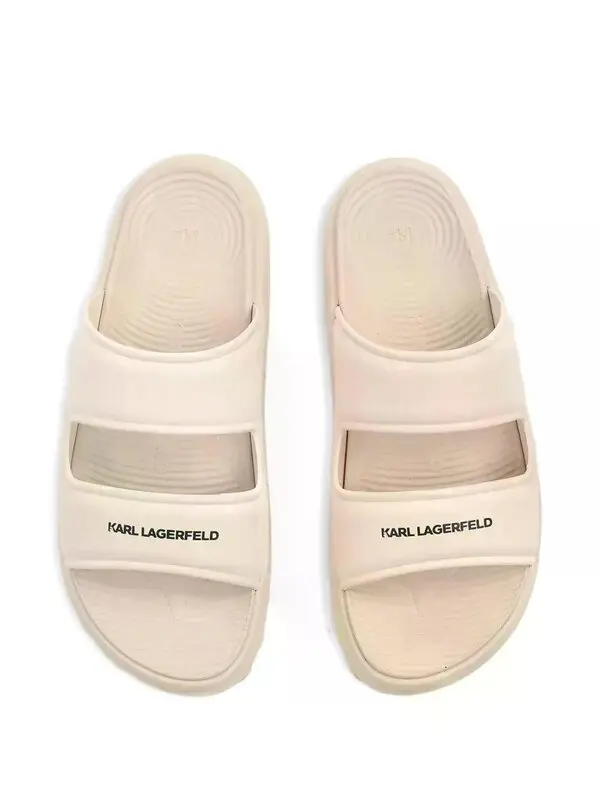 Karl Lagerfeld Logo-print Slip-on Slides - Neutrals