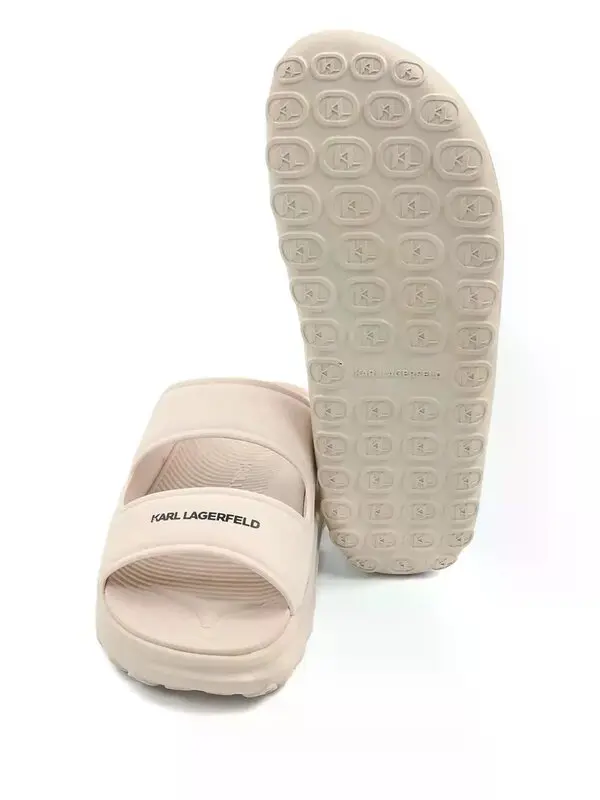 Karl Lagerfeld Logo-print Slip-on Slides - Neutrals