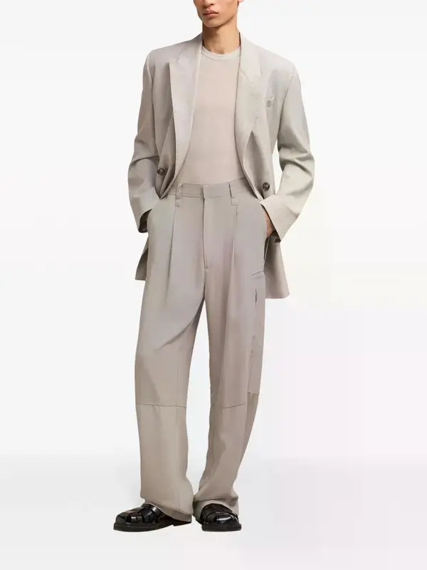 AMI Paris Pleated Straight-leg Trousers