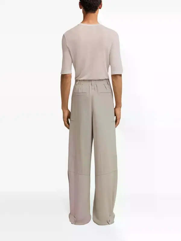 AMI Paris Pleated Straight-leg Trousers