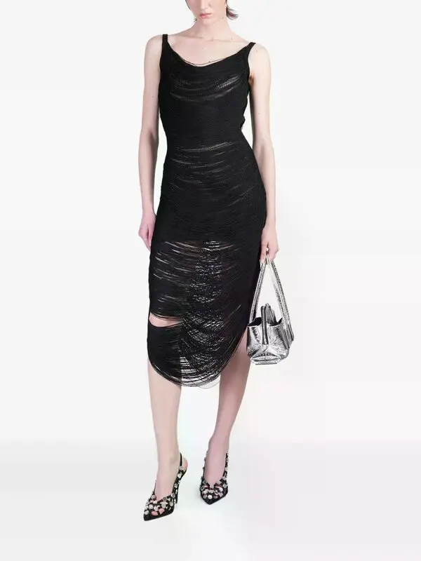 Attico Fringed Knit Dress
