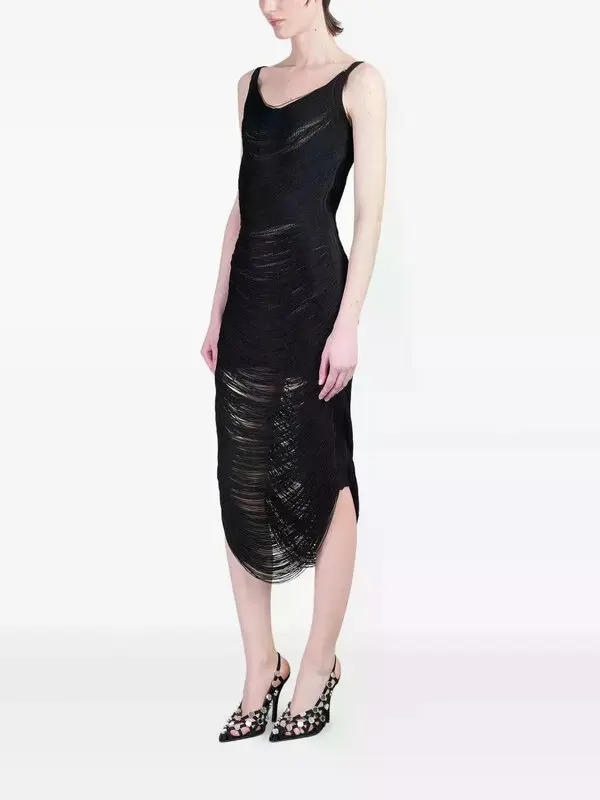 Attico Fringed Knit Dress
