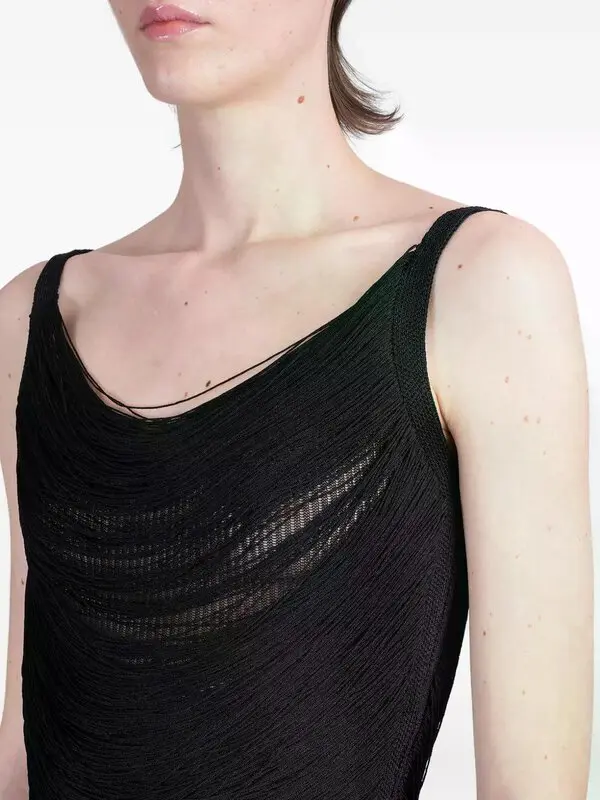 Attico Fringed Knit Dress