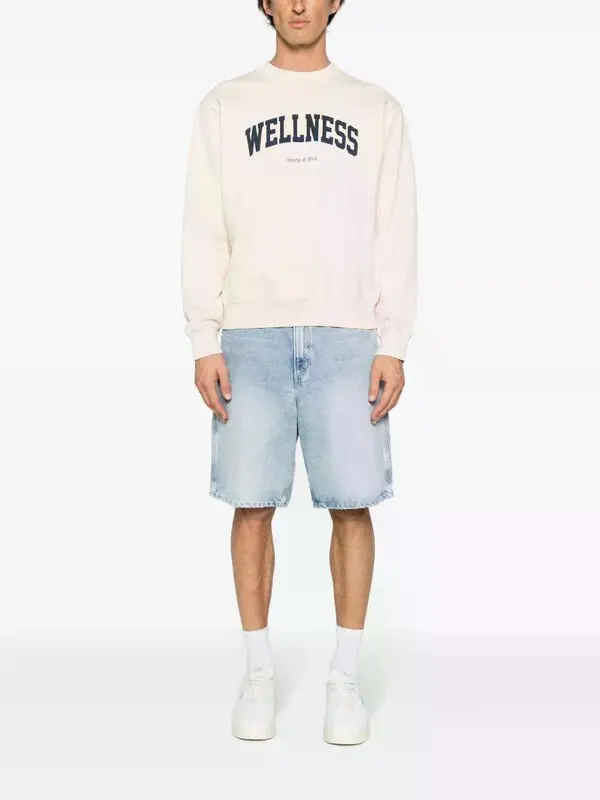 SPORTY & RICH Wellness Cotton Sweatshirt - Neutrals
