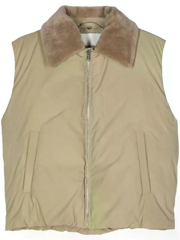 Nanushka Fleece-collar Padded Gilet - Neutrals