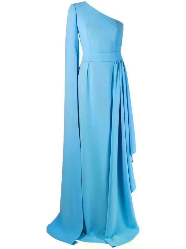 RHEA COSTA One-shoulder Gown With Draped Detailing