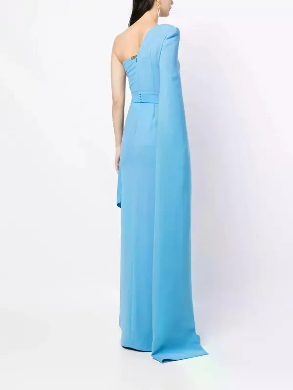 RHEA COSTA One-shoulder Gown With Draped Detailing
