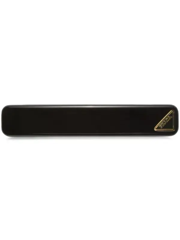Prada Enamel Triangle Logo Hair Clip