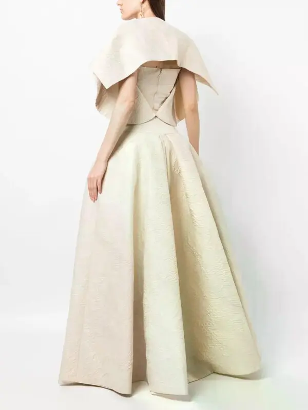 SAIID KOBEISY Brocade Effect Maxi Ball Dress