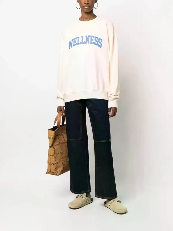 SPORTY & RICH Cotton Sweatshirt With Appliqué Detailing