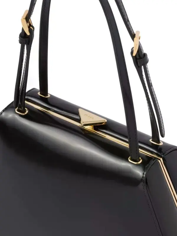 Prada Patent Leather Trapeze Tote Bag