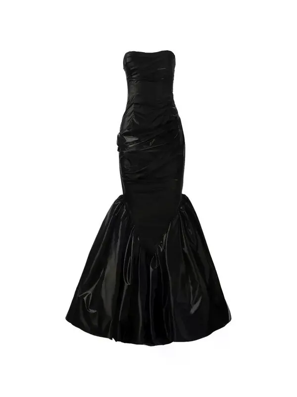 ALMAZ Gathered Detail Gown - Black