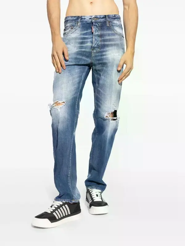 Dsquared2 Indigo Cotton Straight-leg Jeans